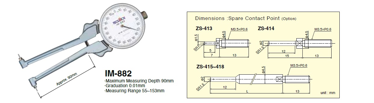 Ichiban Precision Sdn Bhd - Teclock - Teclock Internal Dial Caliper Gauge